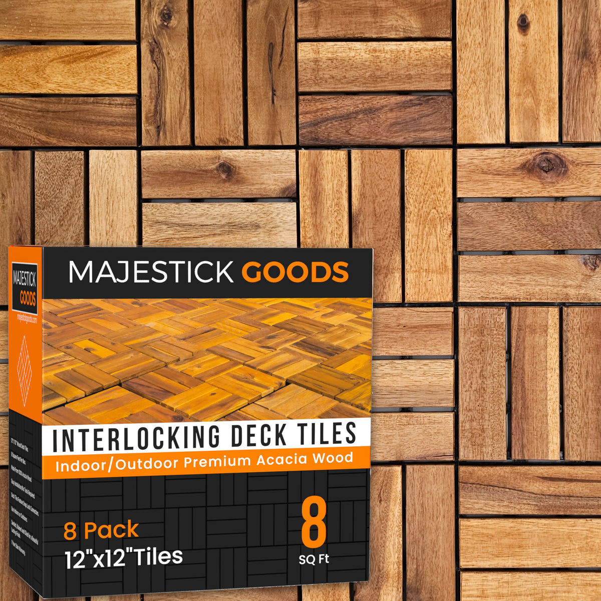 12 Slat Acacia Deck Tiles – Majestick Goods