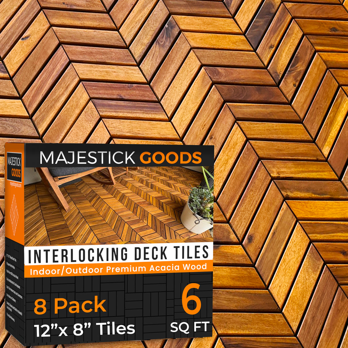 Herringbone Acacia Wood Deck Tiles – Majestick Goods